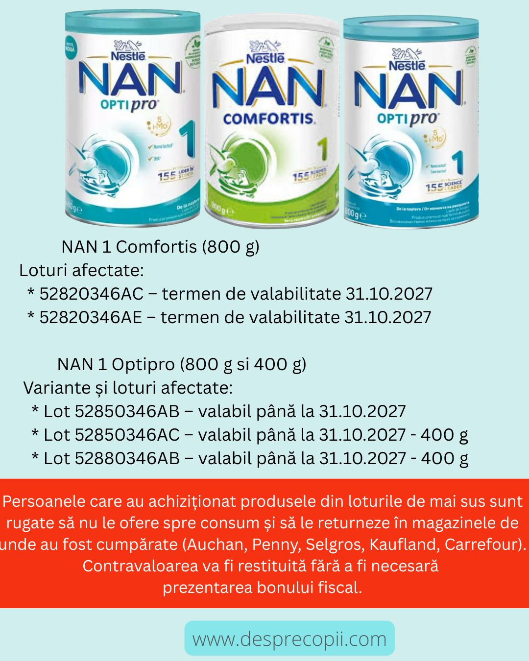 Lapte praf pentru bebelusi retras de la vanzare. Ce trebuie sa stie ...